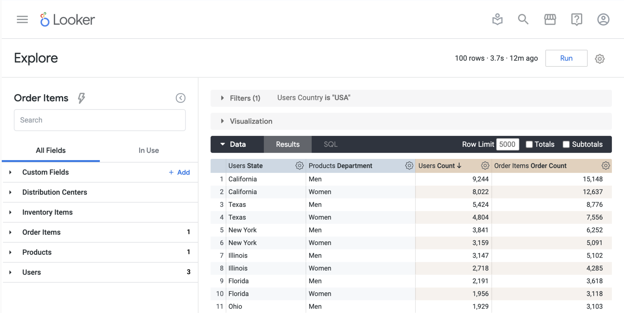 Creating a Looker Modeled Query and Working with Quick Start | Google ...