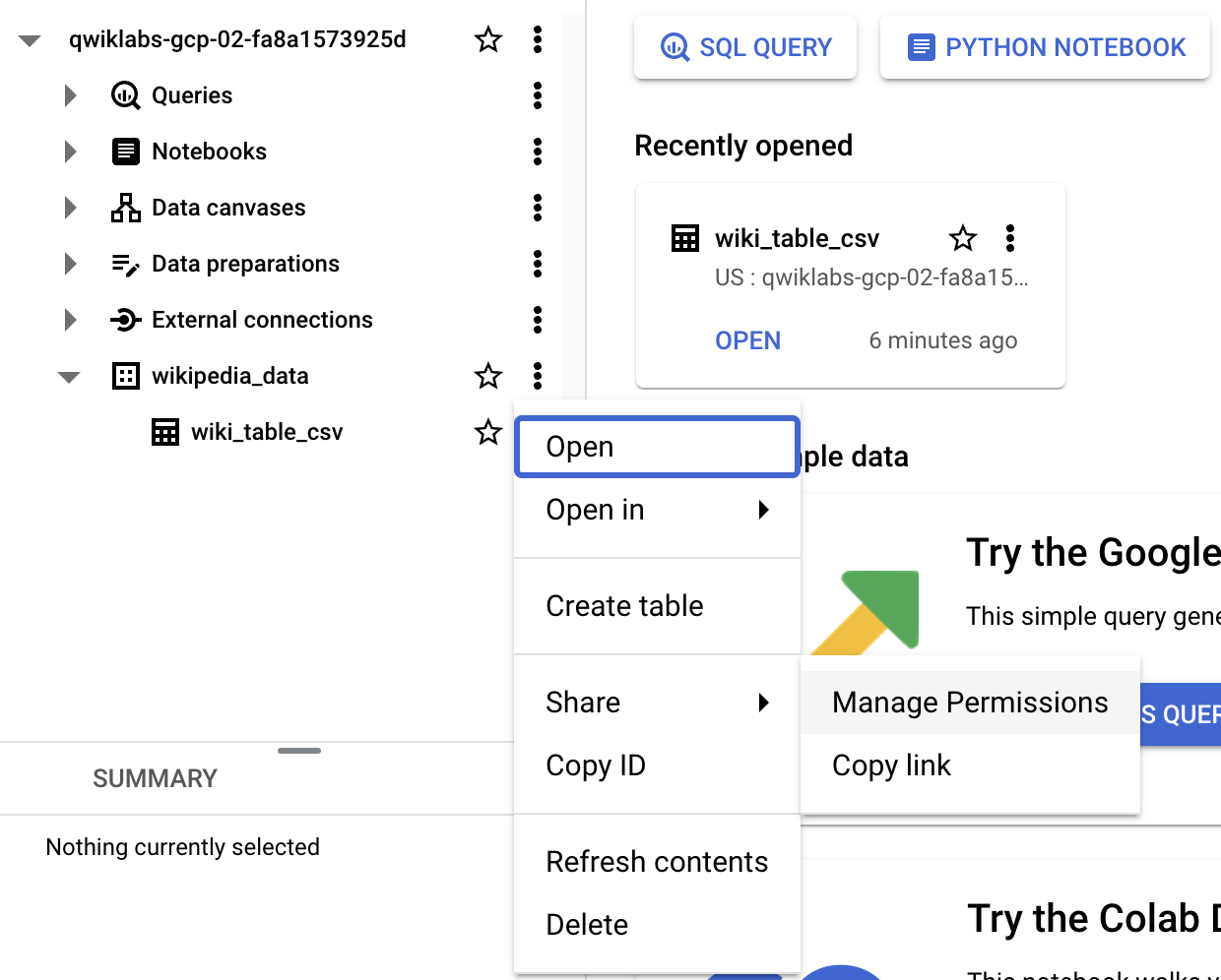 Securing and Sharing BigQuery Datasets and Tables | Google Cloud Skills Boost