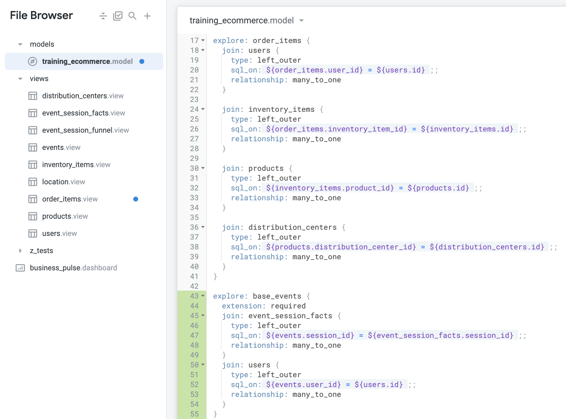 Modularizing LookML Code with Extends | Google Cloud Skills Boost