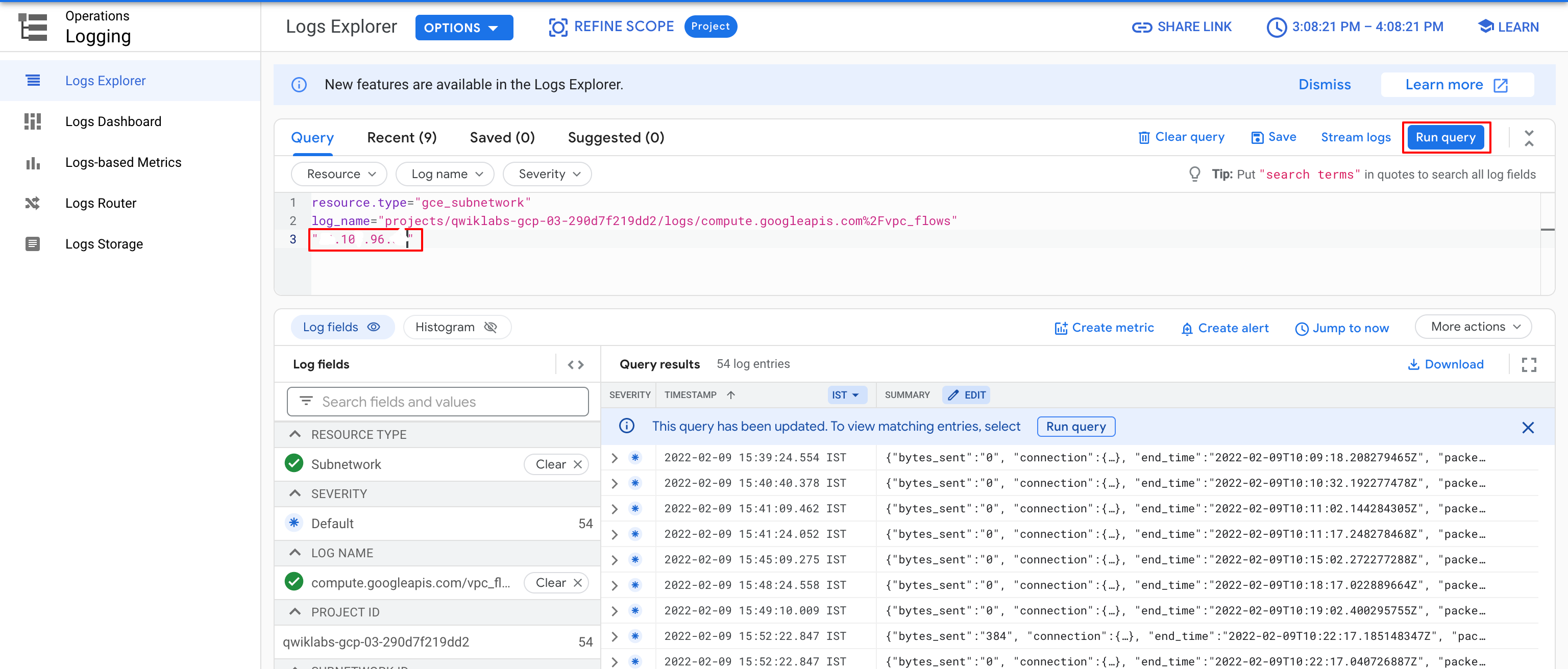 VPC Flow Logs - Analyzing Network Traffic - GSP212