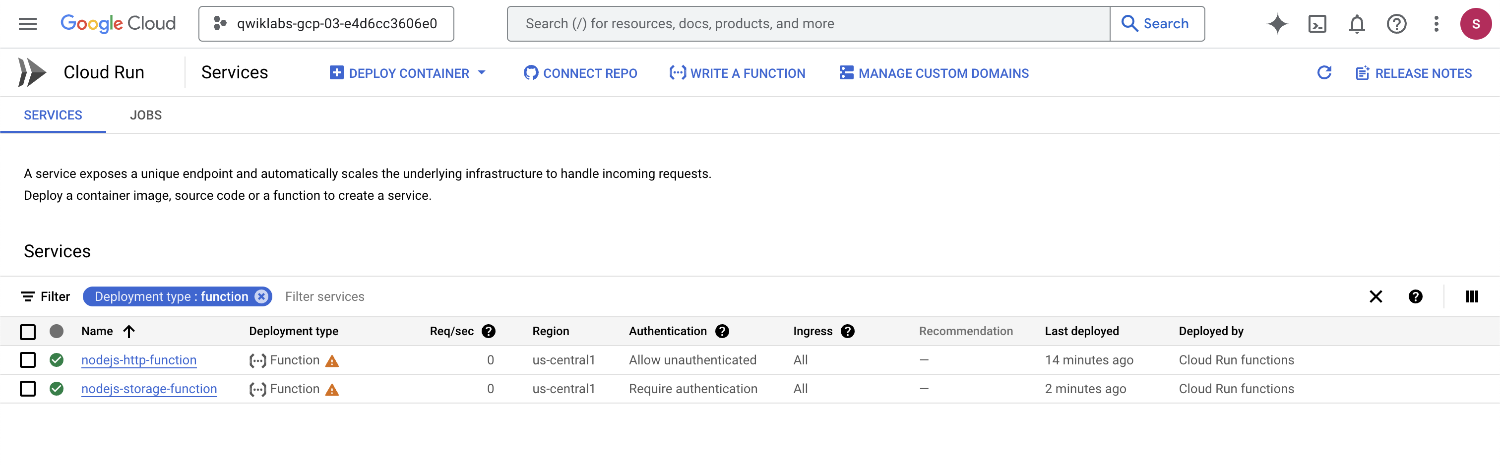 Cloud Run Functions: Qwik Start | Google Cloud Skills Boost