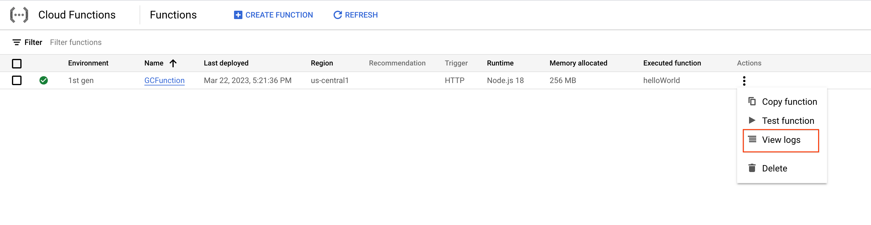 Cloud Functions: Qwik Start - Console - GSP081